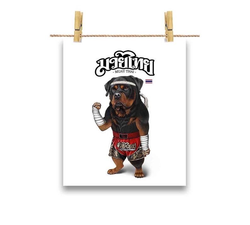 Rottweiler Dog as Muay Thai Boxing Champion Boxer Fighter MMA - Poster ...