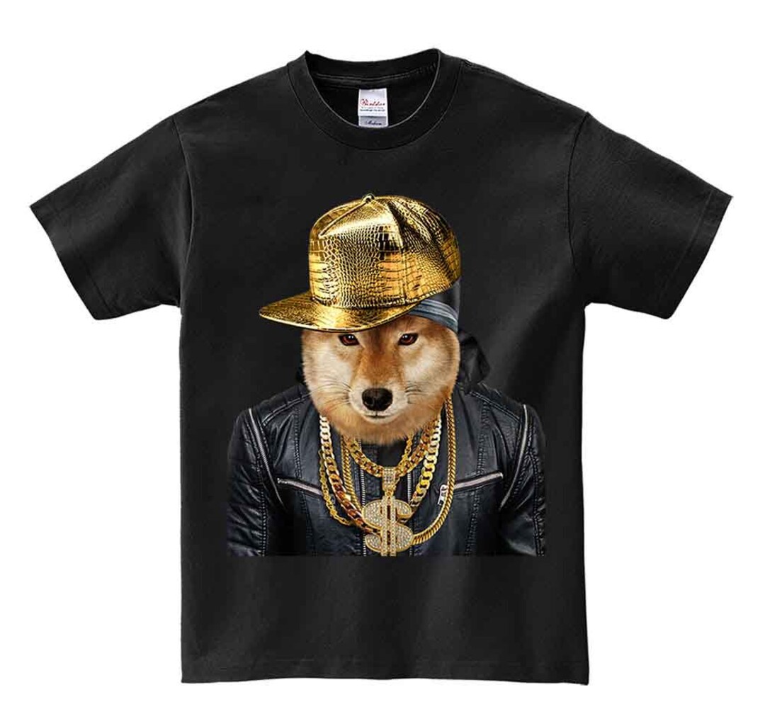 Shiba Inu as Hip Hop Rapper, Rapping Japanese Dog Short Sleeve Unisex ...