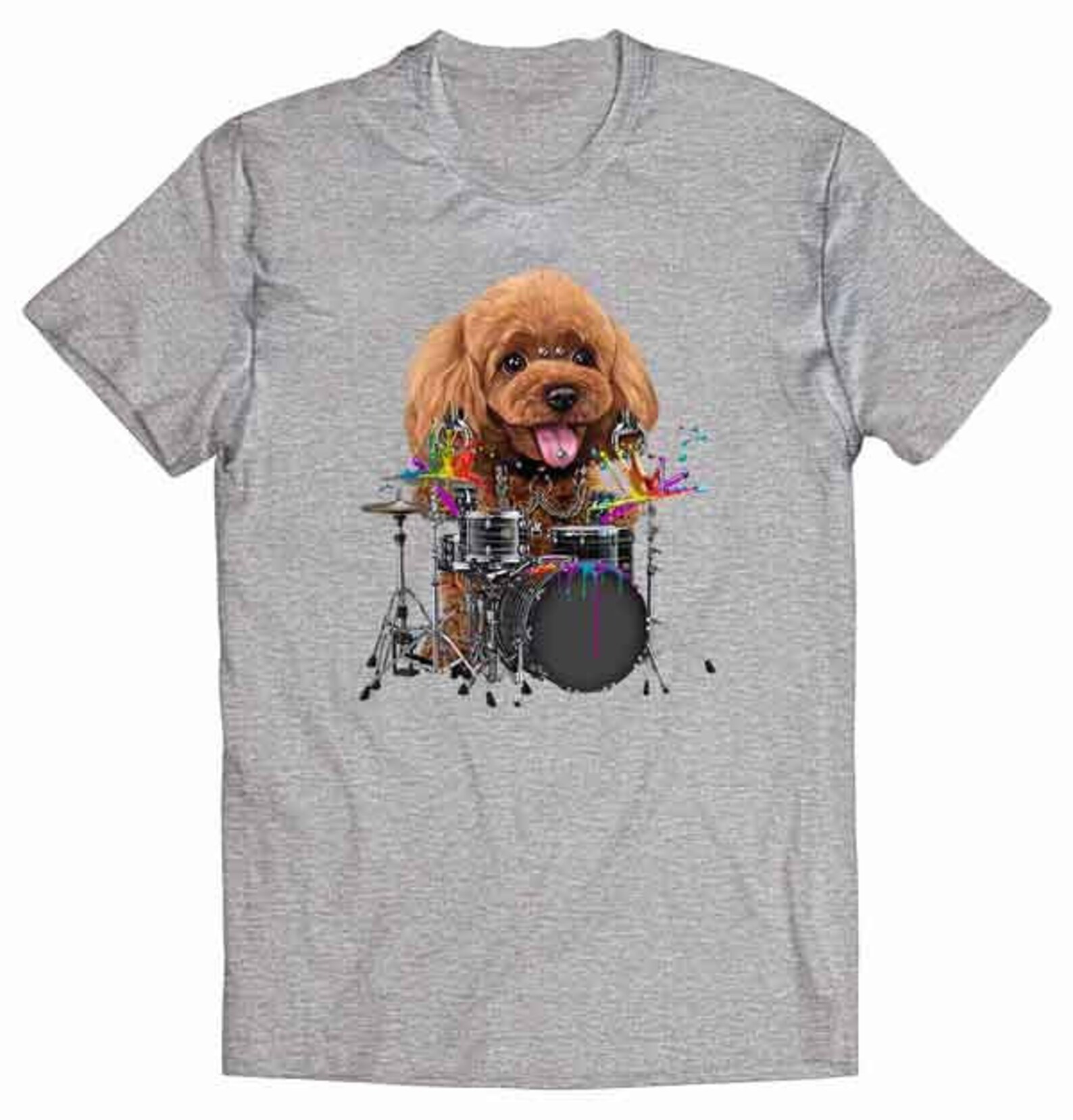Punk Poodle Dog Drummer in Heavy Metal Band Short Sleeve - Etsy