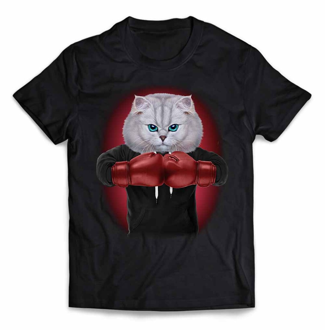 Fluffy Cat as Boxing Champion in Boxer Gloves Short-sleeve - Etsy