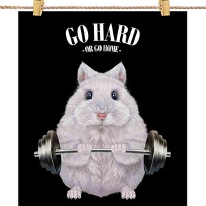 Dwarf Hamster Weightlifting in Fitness Gym Exercise Workout ...