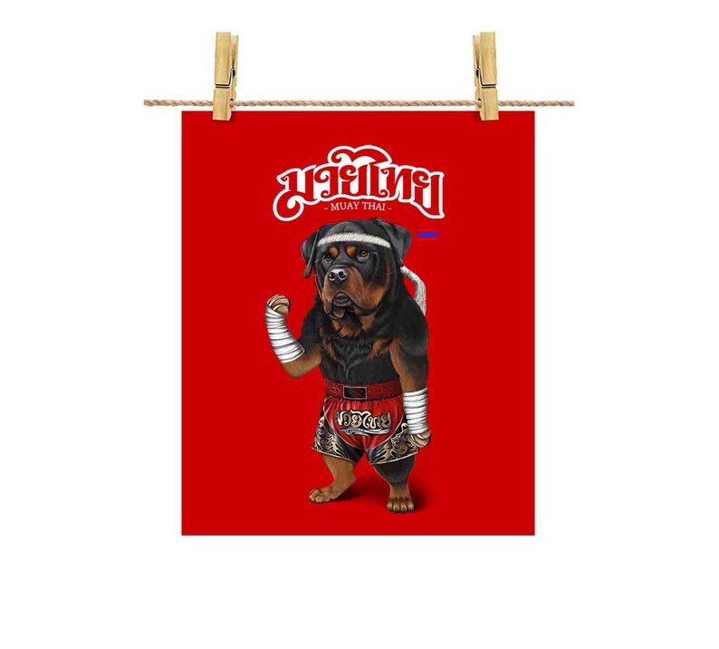 Rottweiler Dog as Muay Thai Boxing Champion Boxer Fighter MMA - Poster ...