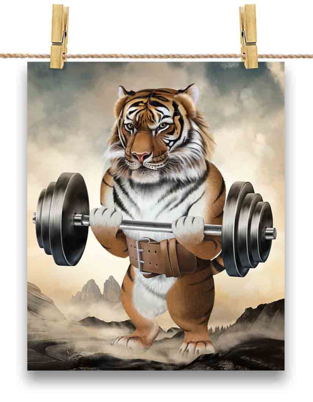 Monster Tiger Weightlifting Exercise Fitness Gym - Poster Print, Wall ...