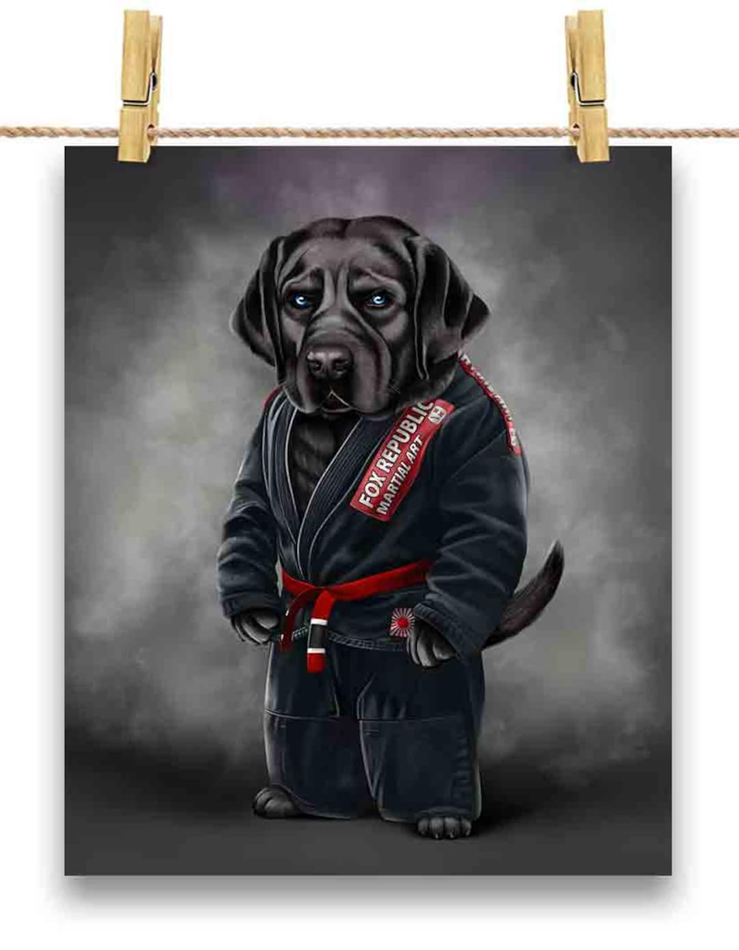 Black Labrador Retriever Dog Judo Karate Master in Black - Etsy
