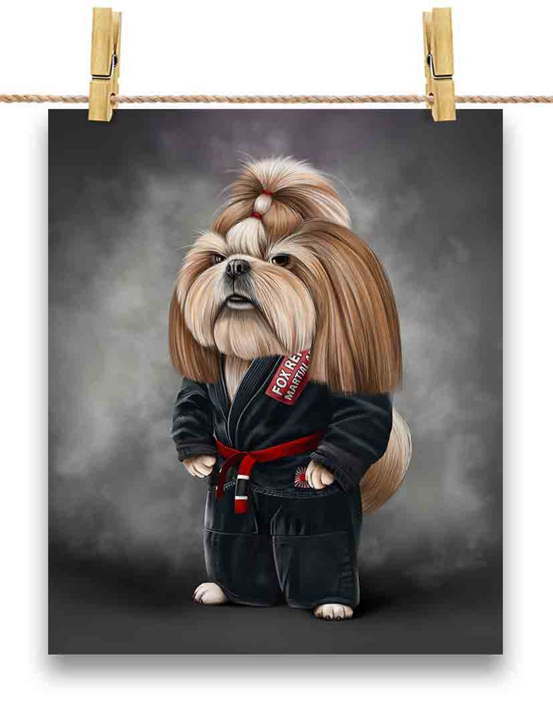 Shih Tzu Dog Martial Artist in Black Judogi: Judo & Karate - Poster ...