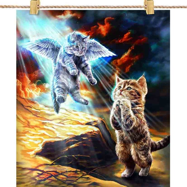 Cat Jesus Art - Etsy