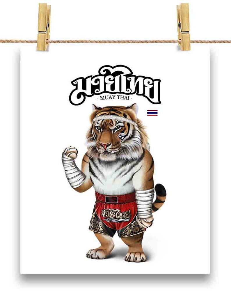 Tiger as Muay Thai Boxing Champion Boxer Fighter MMA Custom - Etsy