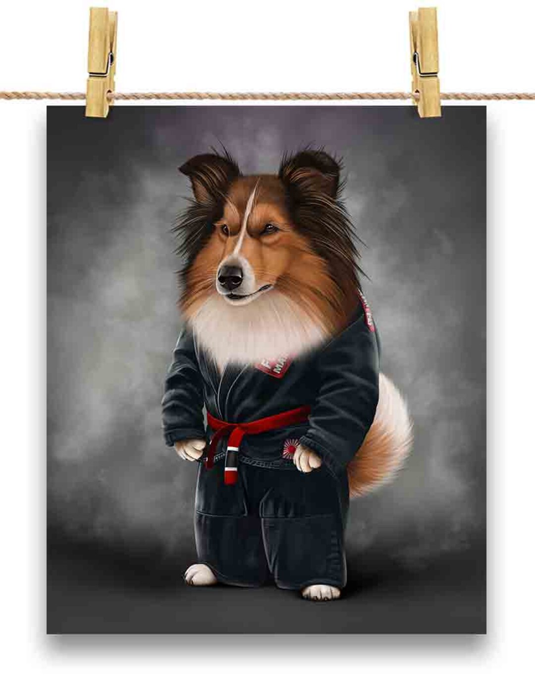 Sheltie Dog Martial Artist in Black Judogi: Judo & Karate - Poster ...