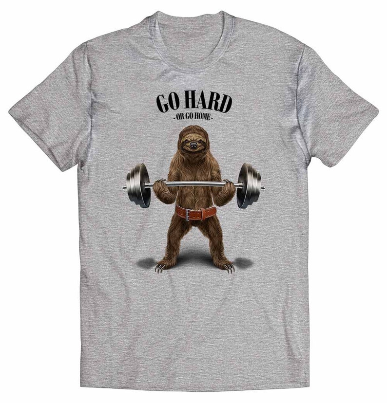 Giant Sloth Weightlifting in Fitness Gym Short-sleeve - Etsy
