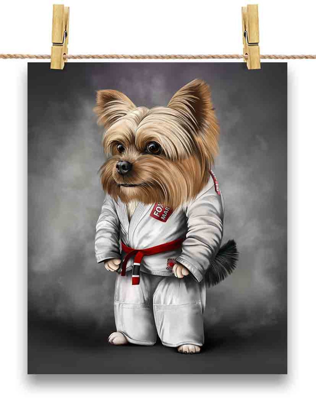 Yorkshire Terrier Dog Martial Artist in White Judogi: Judo & Karate ...