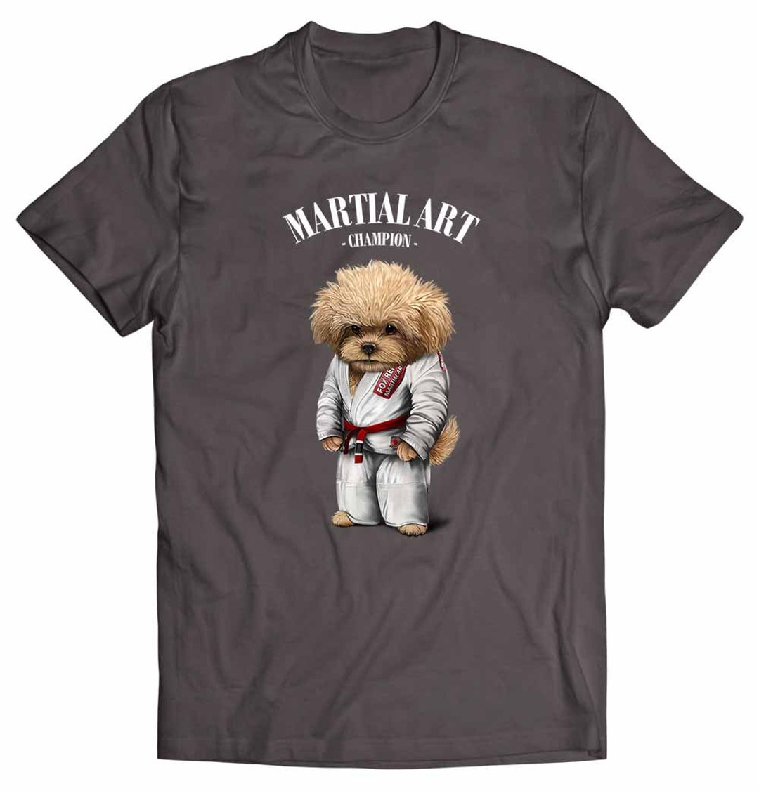 Toy Poodle Dog Martial Artist in White Judogi: Judo & Karate Short ...