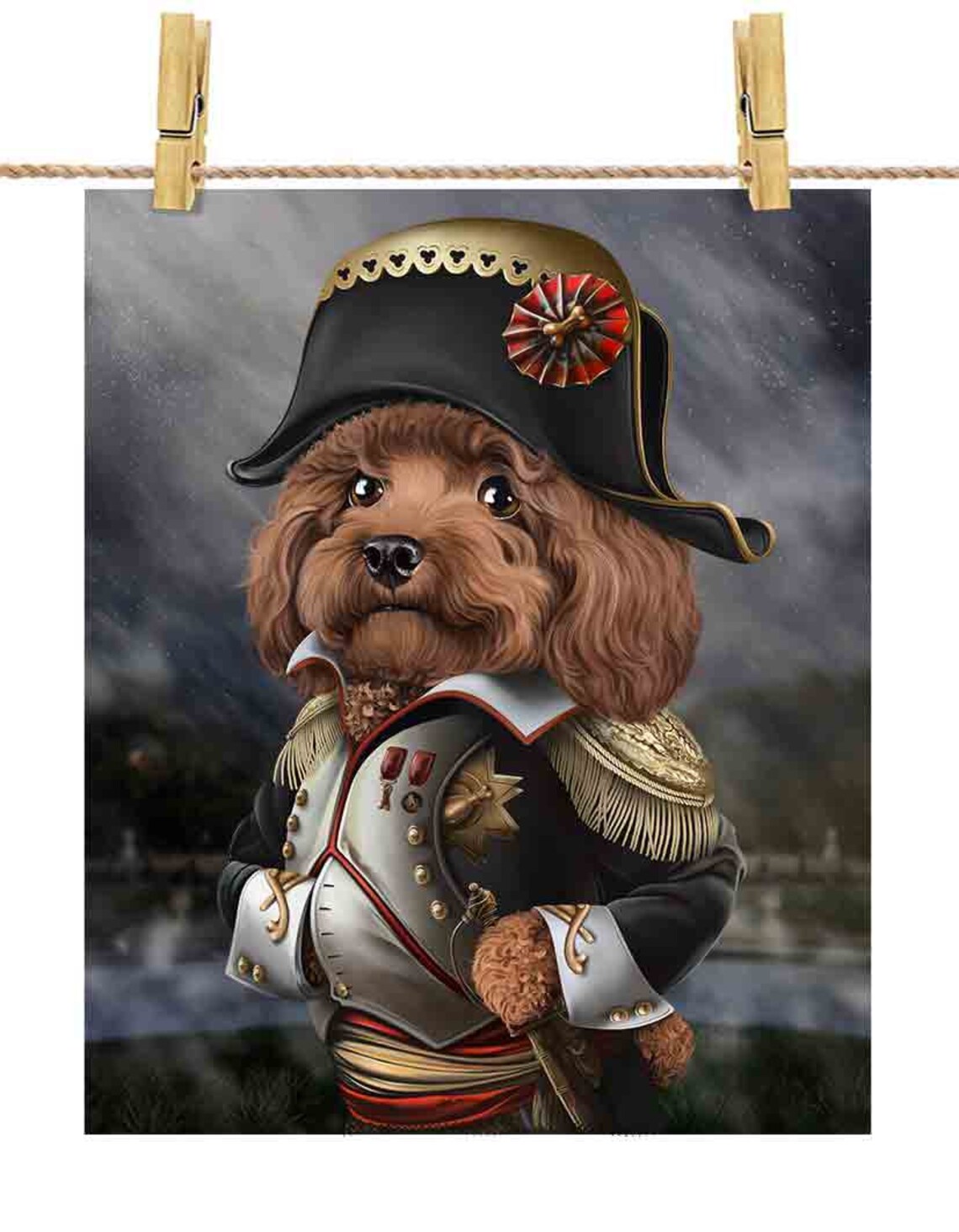 Poodle Dog as Napoleon Bonaparte of France Custom Poster | Etsy