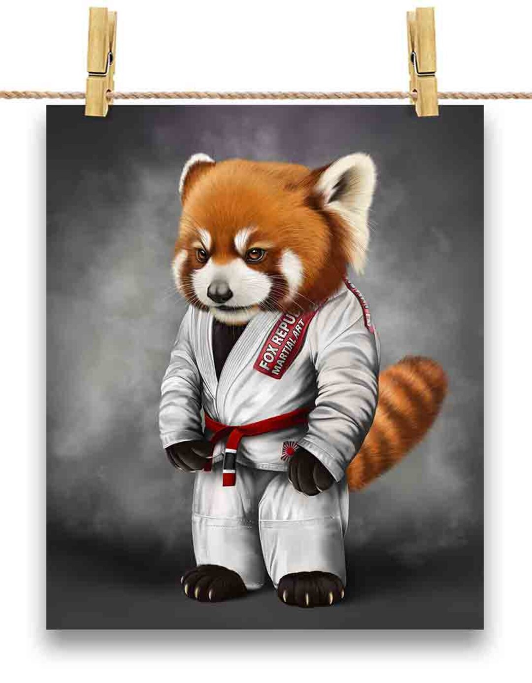 Red Panda Martial Artist in White Judogi: Judo & Karate - Poster Print ...