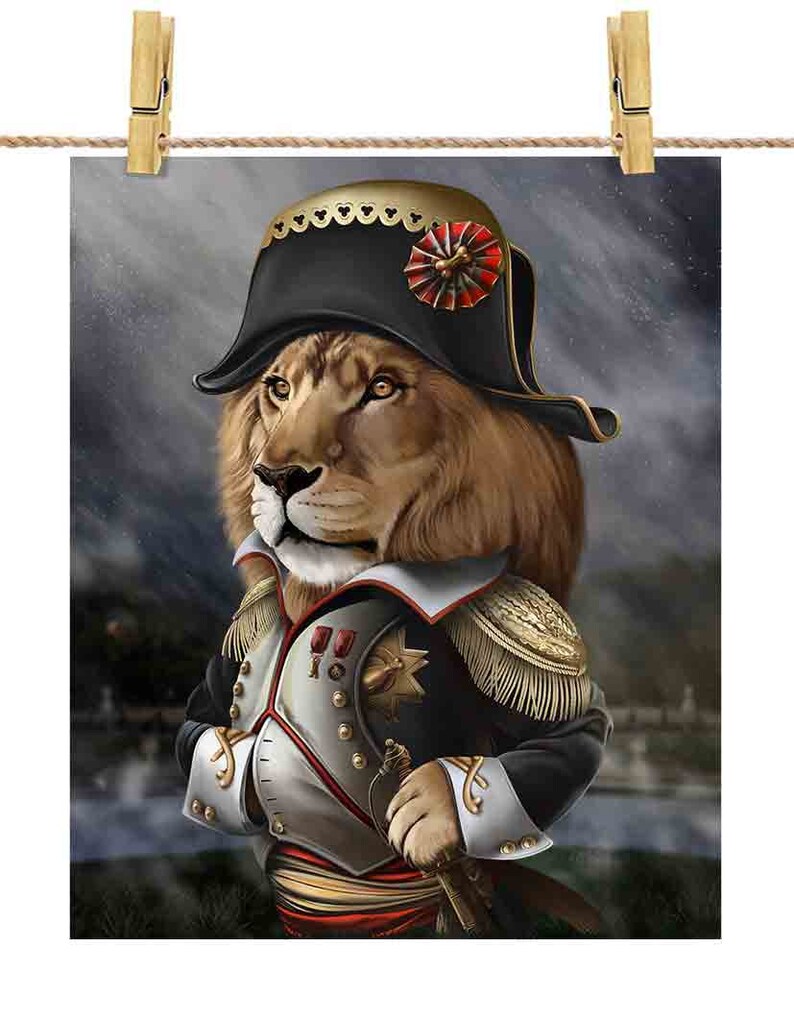 Lion as Napoleon Bonaparte of France - Poster Print, Wall Art, Home ...