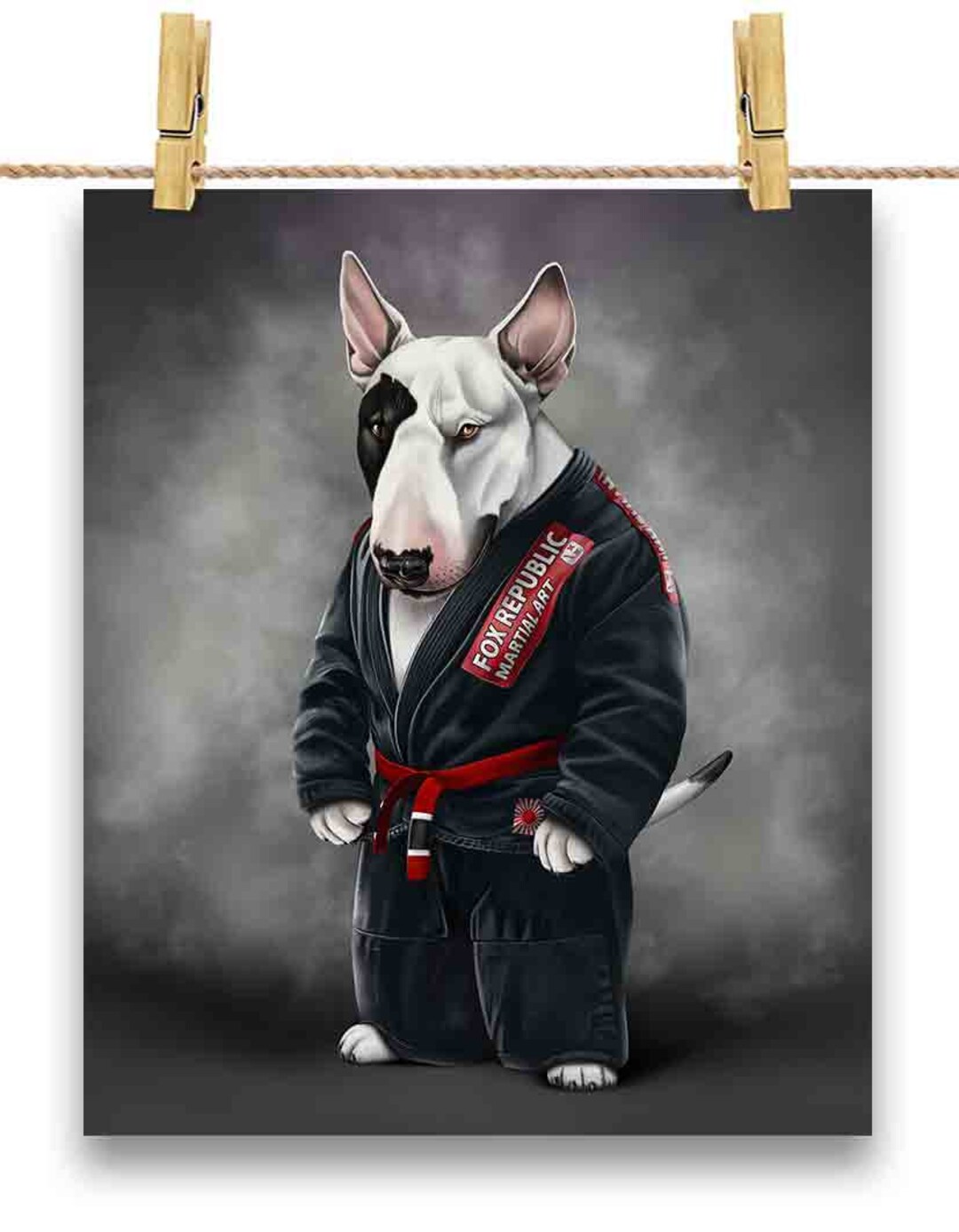 Bull Terrier Dog Martial Artist in Black Judogi: Judo & Karate - Poster ...