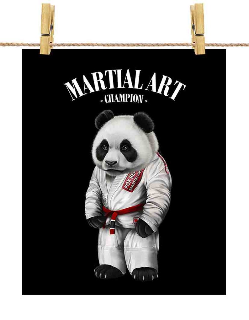 Giant Panda Martial Artist in White Judogi: Judo & Karate - Poster ...