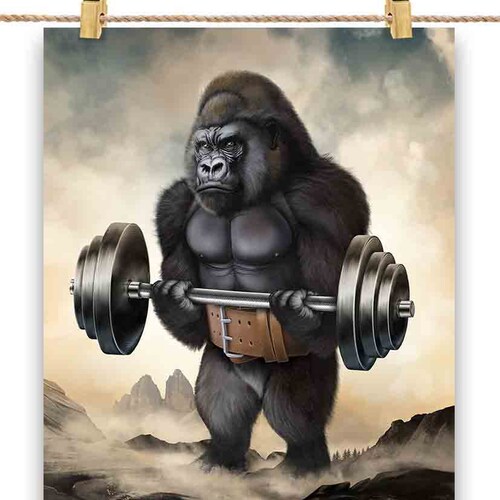 Tyrannosaurus Dinosaur Weightlifting in Fitness Gym Custom - Etsy