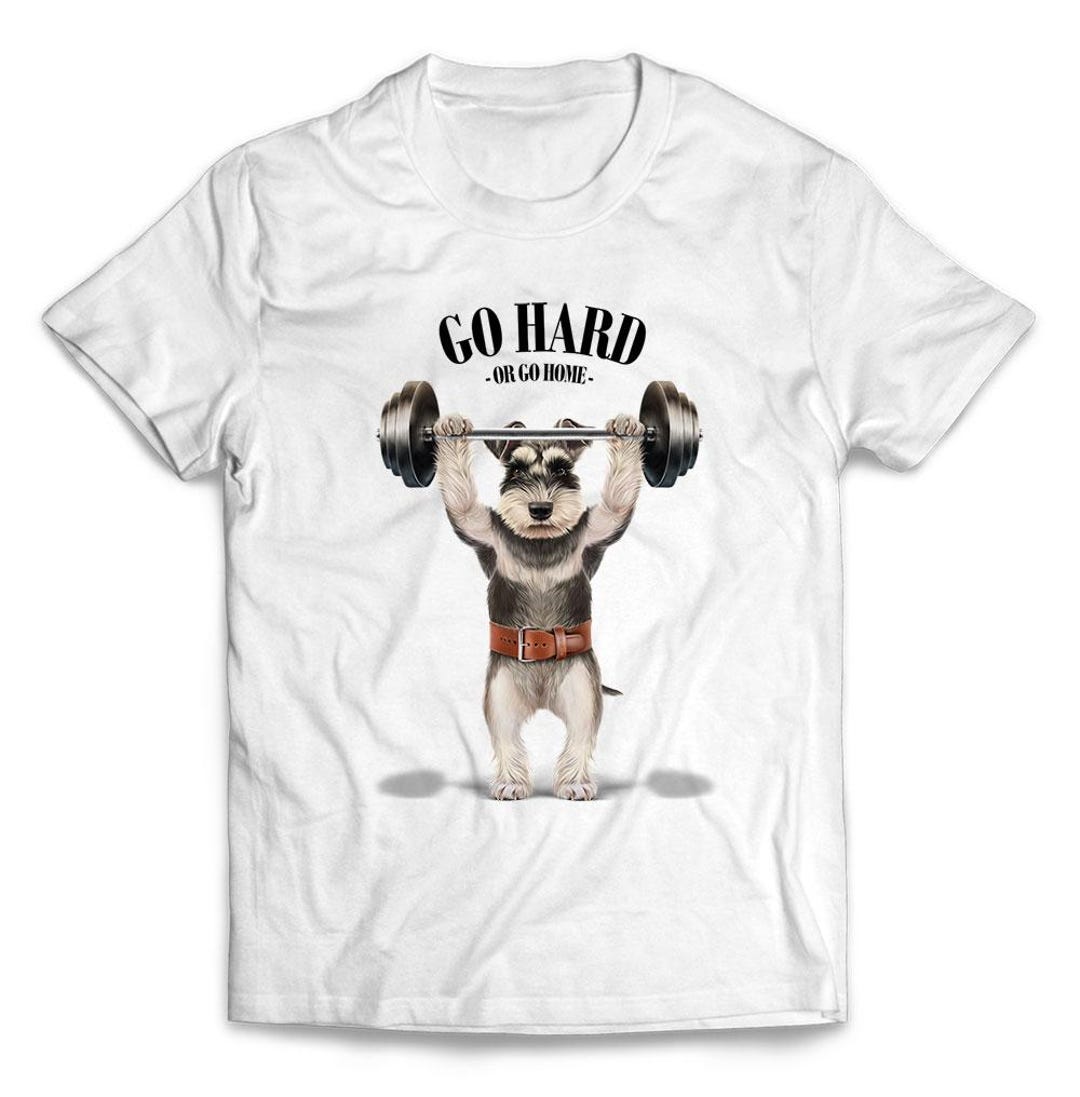 Schnauzer Dog Barbell Shoulder Press Muscle Workout - Short-sleeve ...