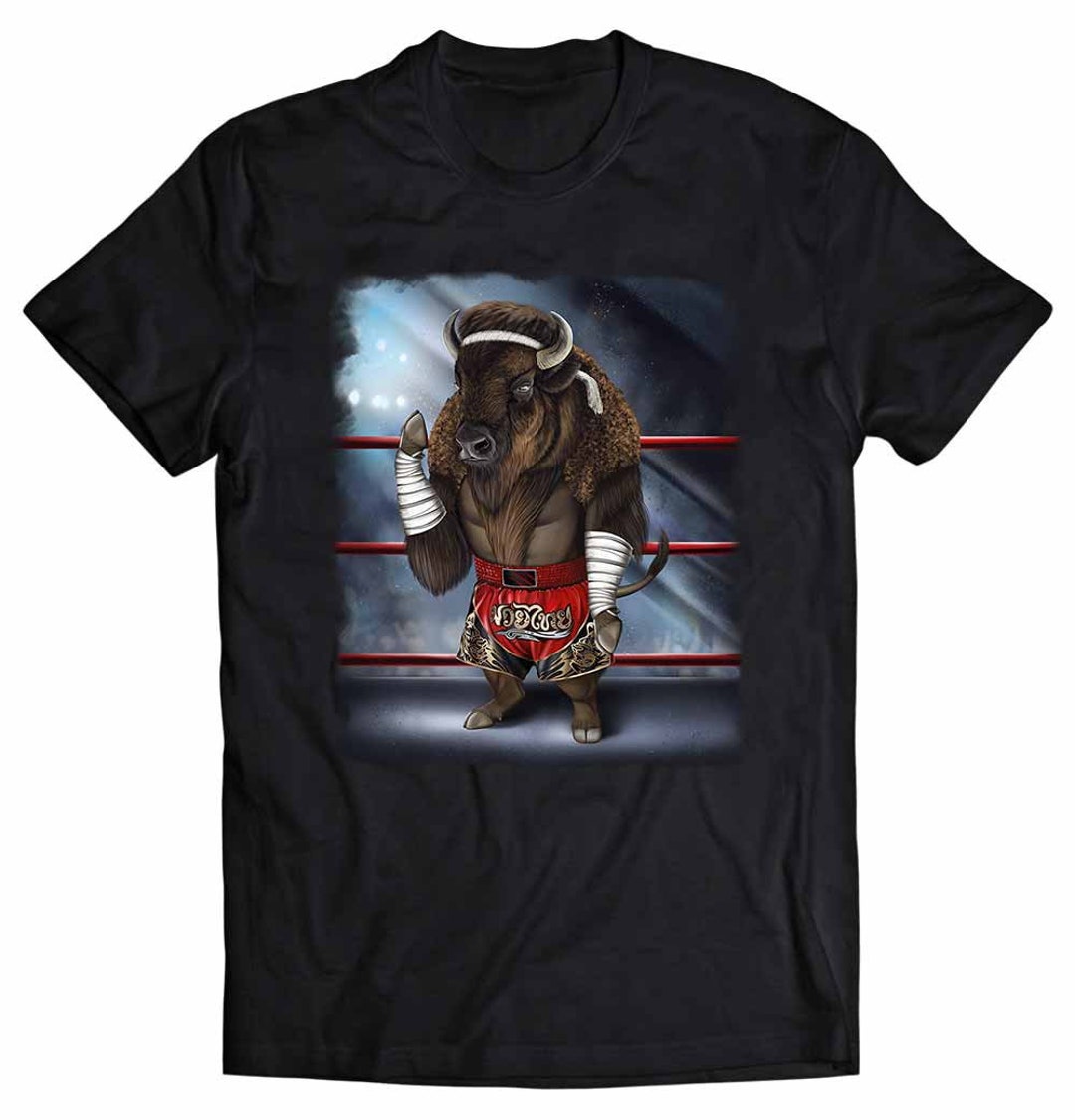 Bison Buffalo Bull as Muay Thai MMA Champion Short-sleeve - Etsy