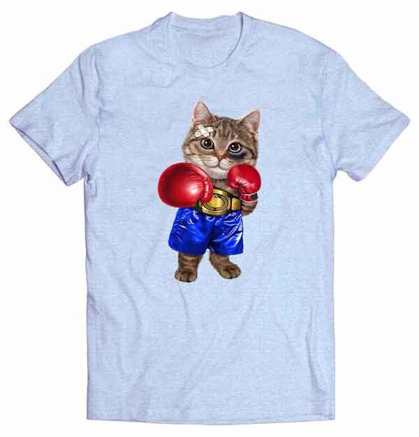 Boxer Tabby Cat as Reigning Boxing Champion Short-sleeve | Etsy