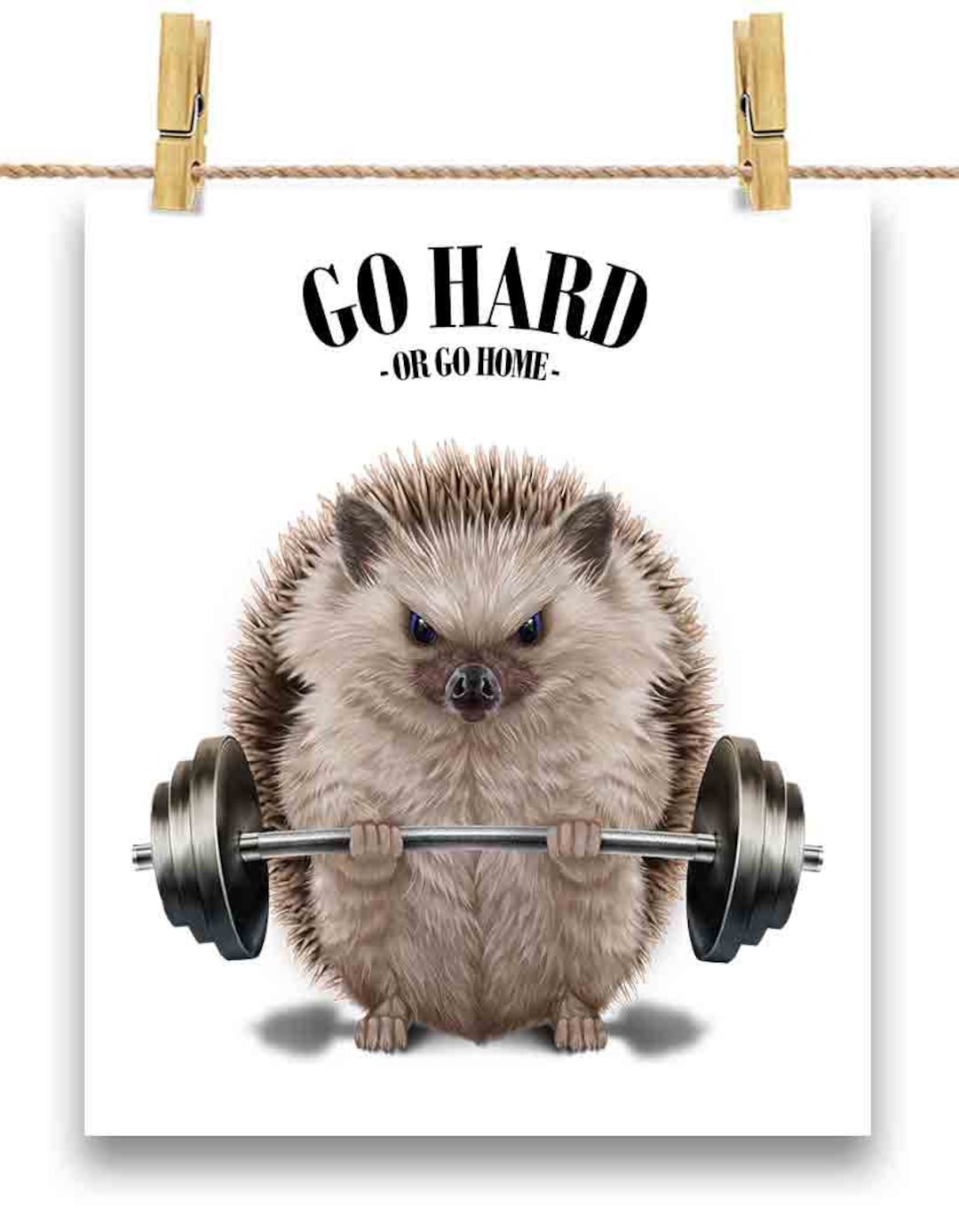 Hedgehog Powerlifting: Inspirational Fitness Gym Workout - Poster Print ...