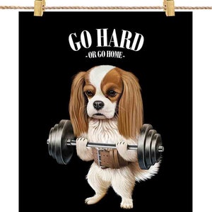 Spaniel Dog Muscle Training Weightlifting - Poster Print, Wall Art ...