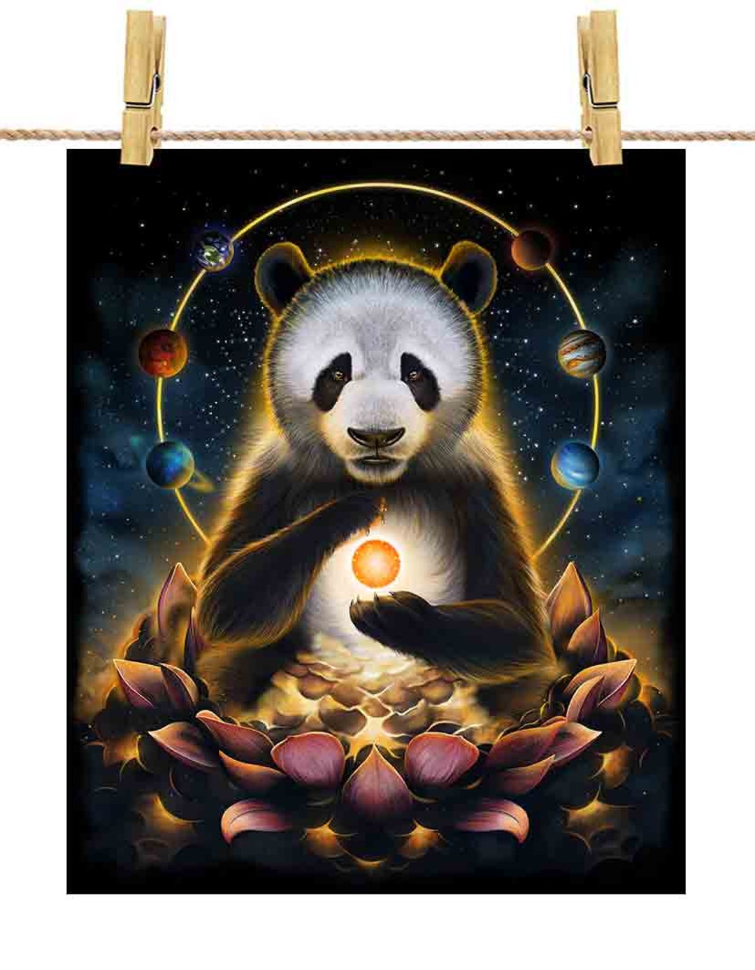 Giant Panda Reached Spiritual Enlightenment and Universe - Poster Print ...