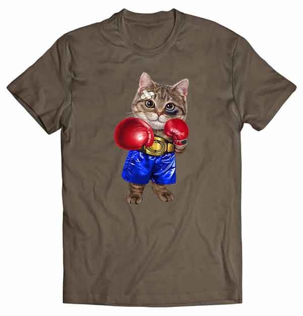 Boxer Tabby Cat as Reigning Boxing Champion Short-sleeve | Etsy