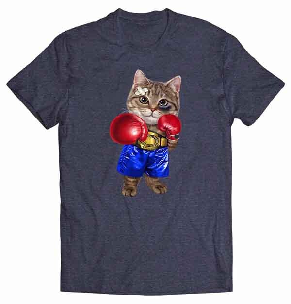 Boxer Tabby Cat as Reigning Boxing Champion Short-sleeve | Etsy