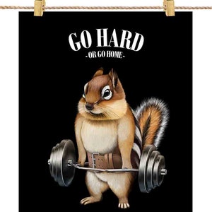 Squirrel Chipmunk Muscle Training With Barbell Shrug Bar Fitness Gym ...