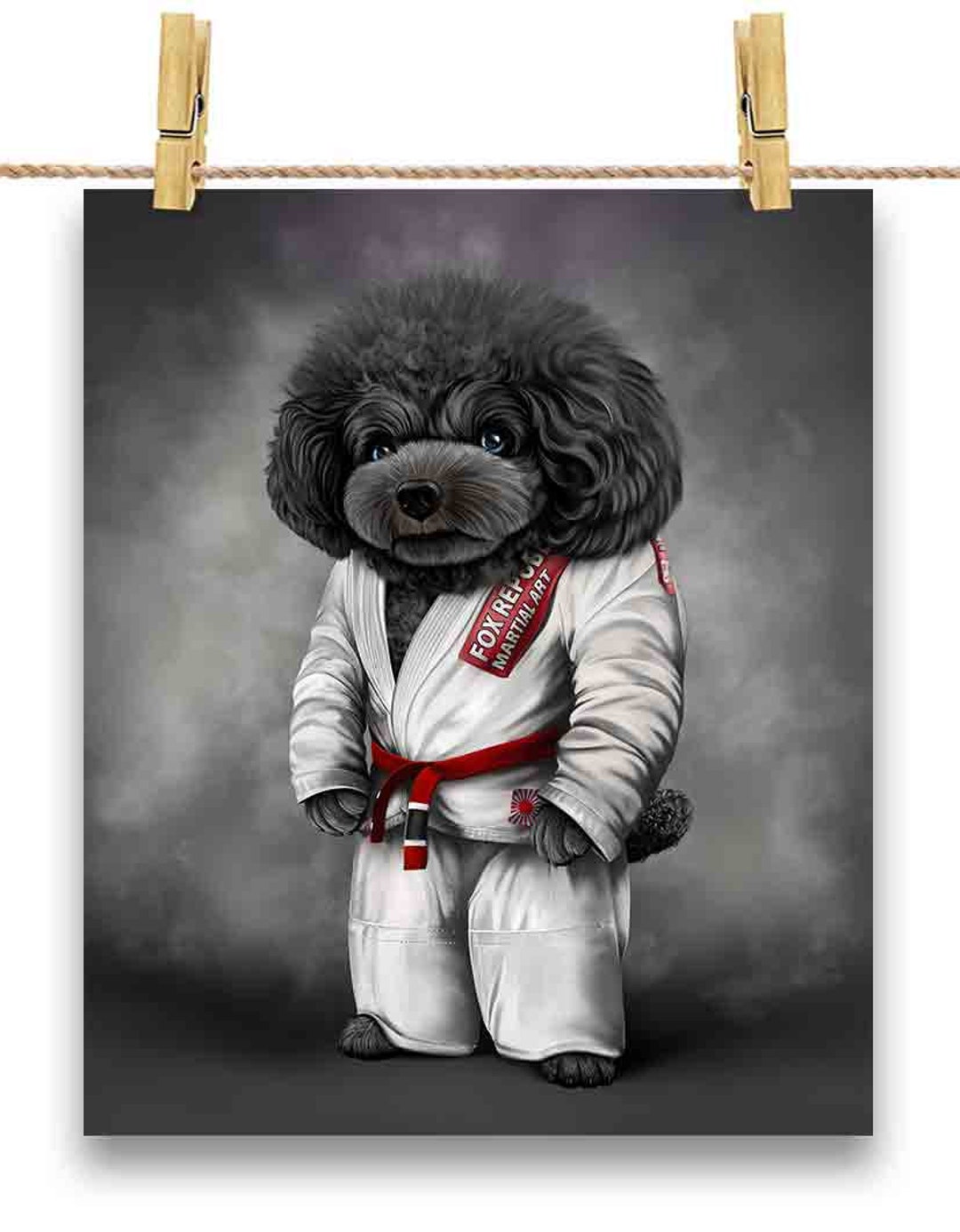 Black Poodle Dog Martial Artist in White Judogi: Judo & Karate - Poster ...