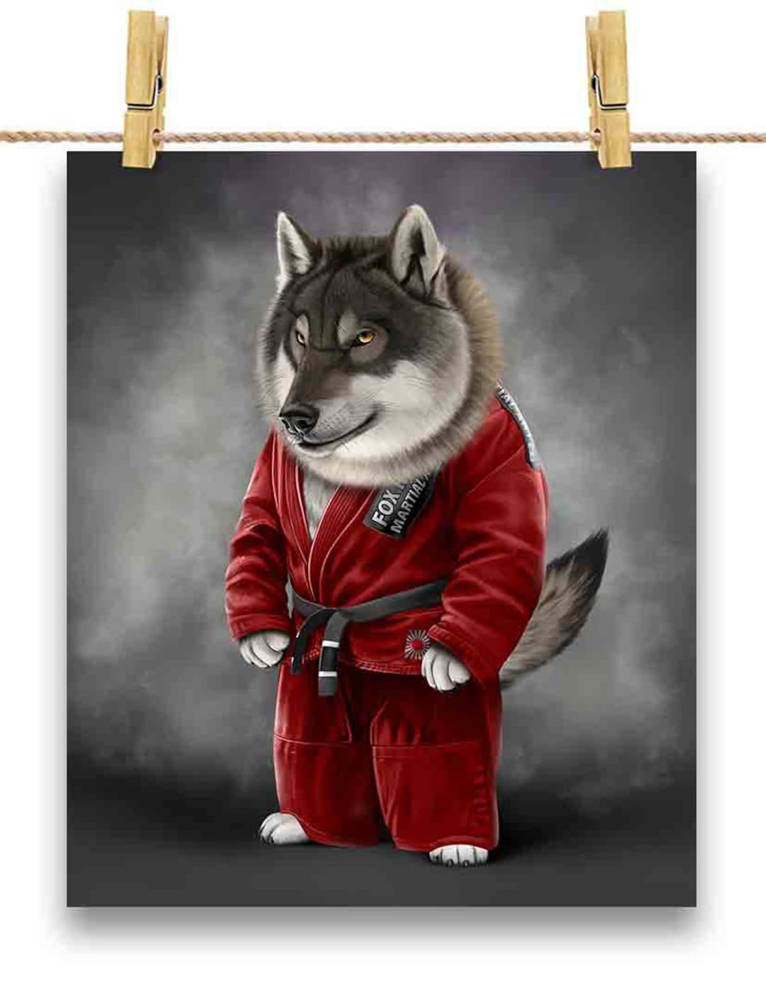 Wolf Martial Artist in Red Judogi: Judo & Karate - Poster Print, Wall ...