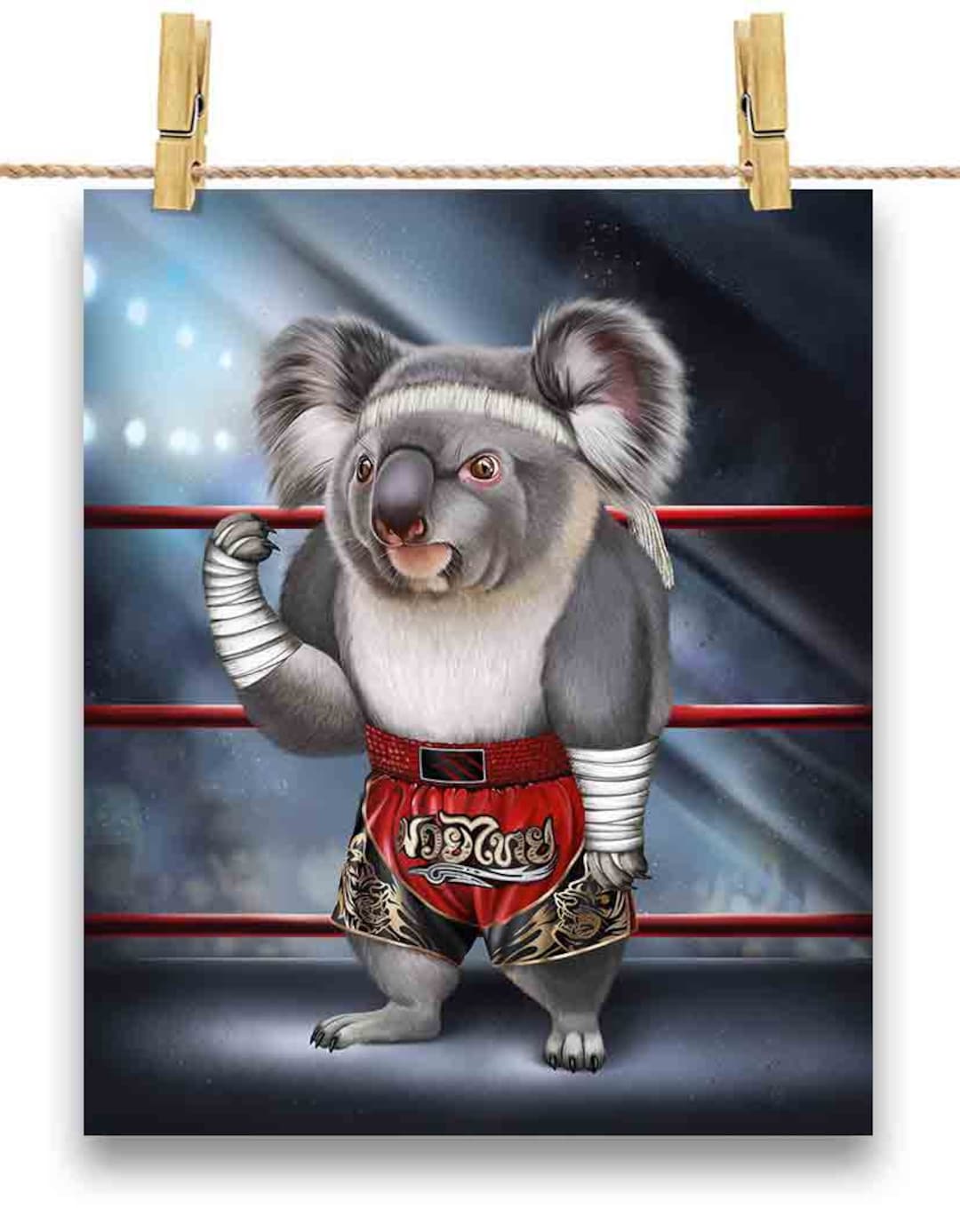 Koala Bear as a Muay Thai Kickboxing Fighter - Poster Print, Wall Art ...