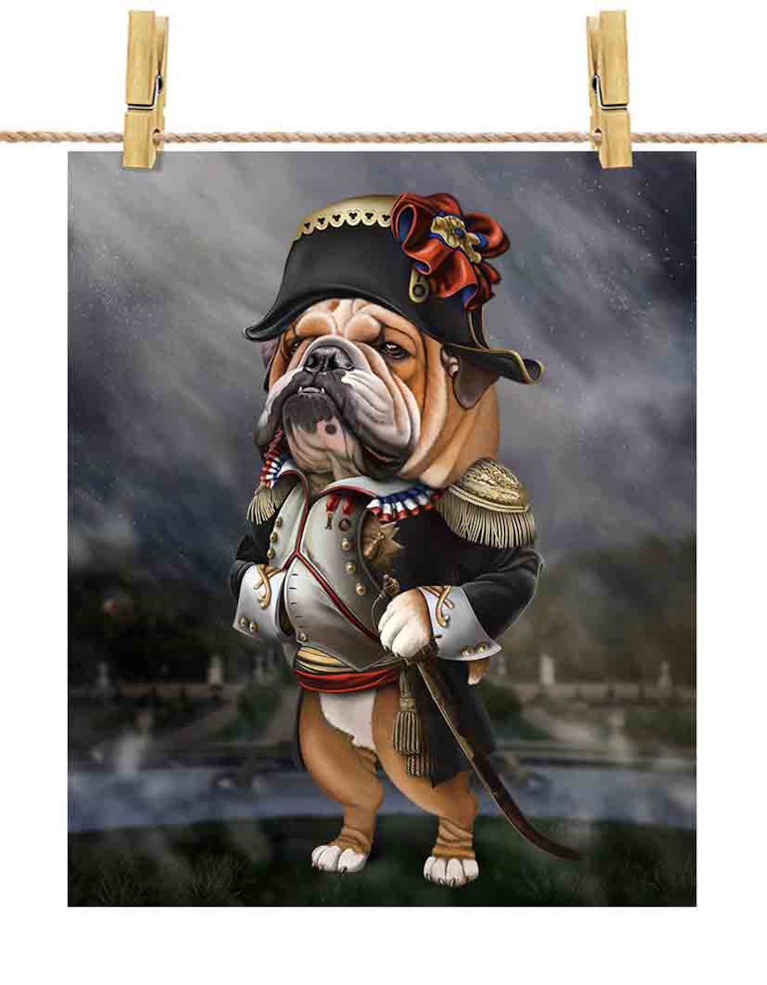 Bull Dog as Napoleon Bonaparte of France - Poster Print, Wall Art, Home ...
