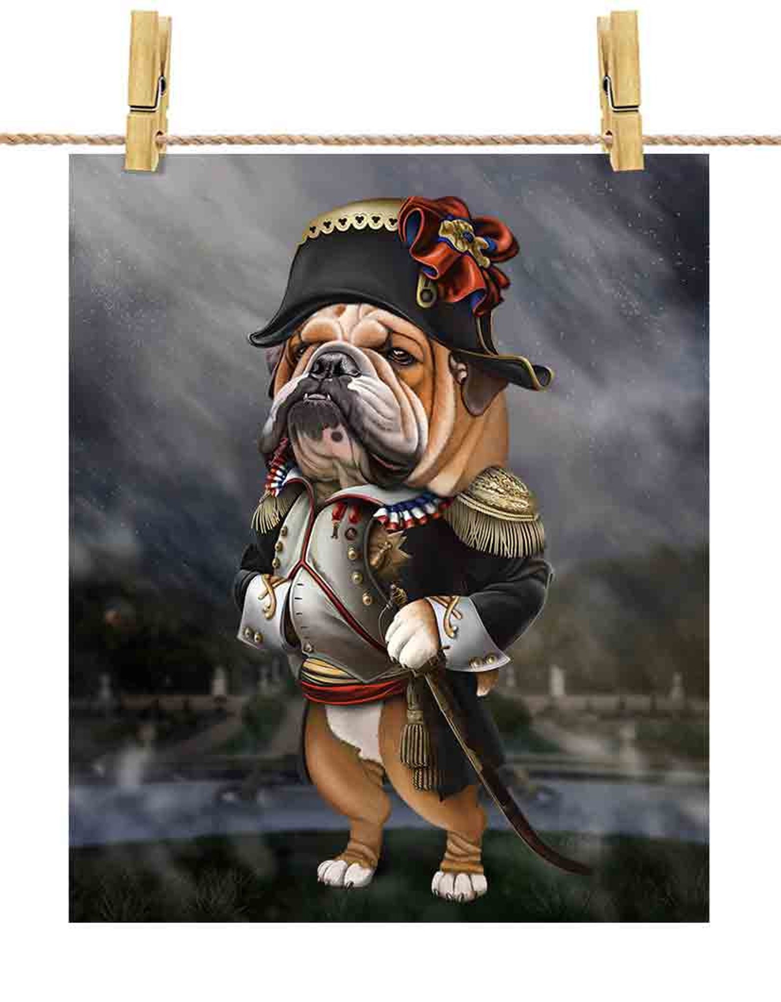 Bull Dog as Napoleon Bonaparte of France Custom Poster | Etsy