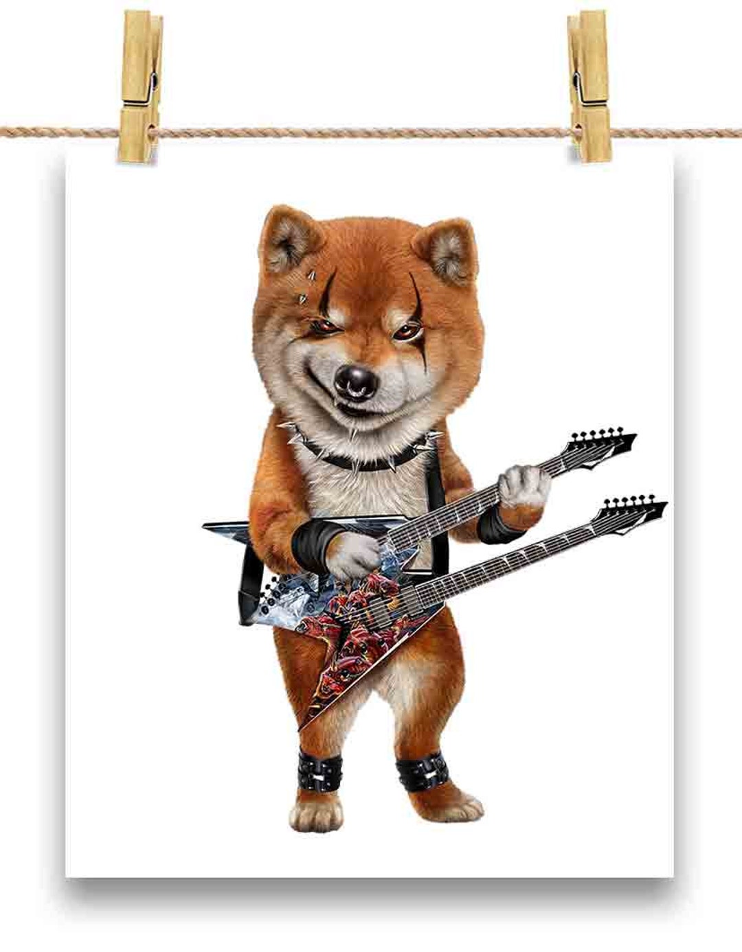 Heavy Metal Grooves With Shiba Dog Guitarist in Punk Rock Band - Poster ...