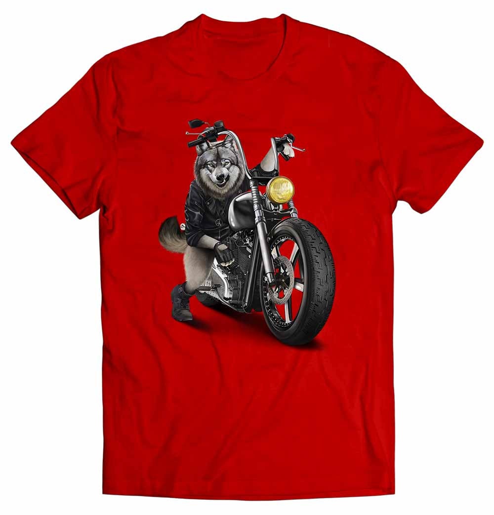 Grey Wolf Riding Chopper Motorcycle Short-sleeve Unisex | Etsy