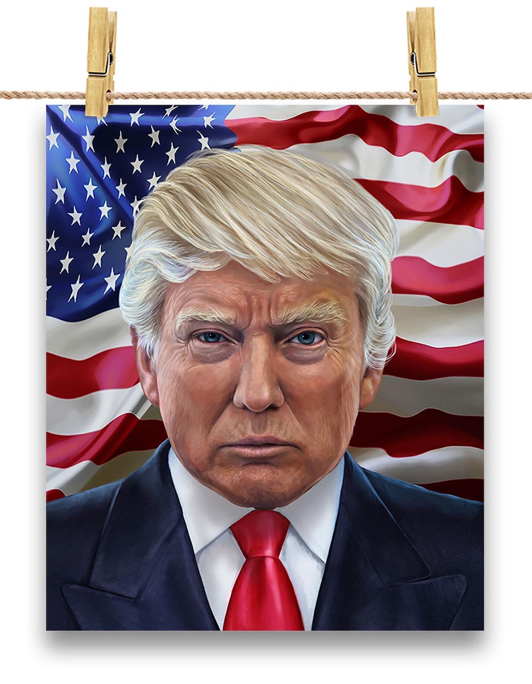 PRINTABLE President Donald Trump American Flag Poster, Digital Download ...