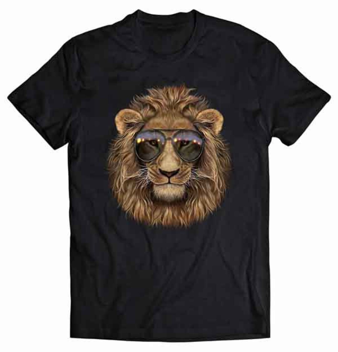 Alpha Lion Wearing Swag Aviator Sunglass Short Sleeve Unisex, Men ...