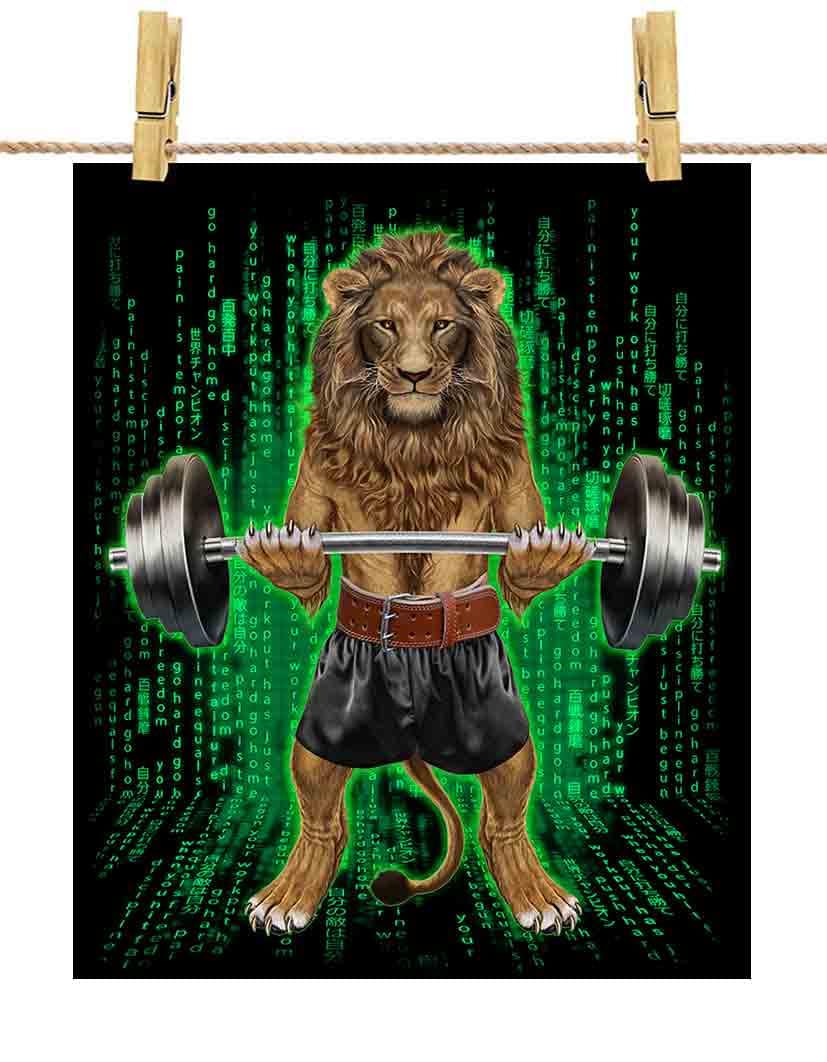 Lion Weightlifting in Cyber Fitness Gym Poster Print Wall - Etsy