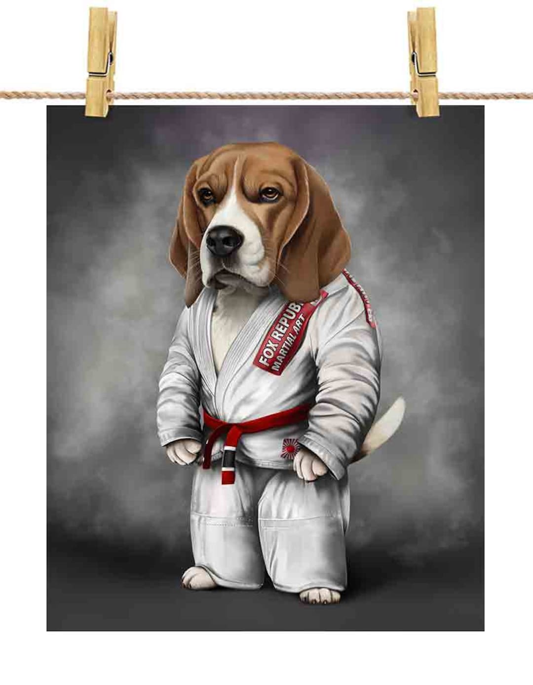 Beagle Dog Martial Artist in White Judogi: Judo & Karate - Poster Print ...