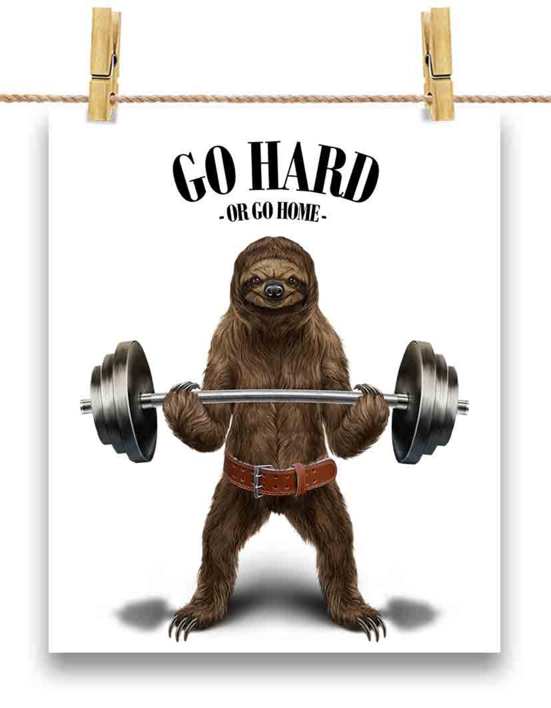 Giant Sloth Weightlifting in Fitness Gym Custom Poster - Etsy