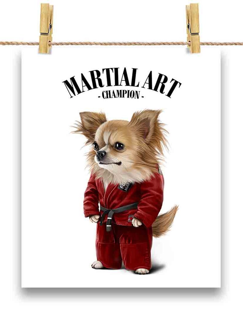 Chihuahua Dog Martial Art Champion in Red Judogi Judo Karate - Etsy