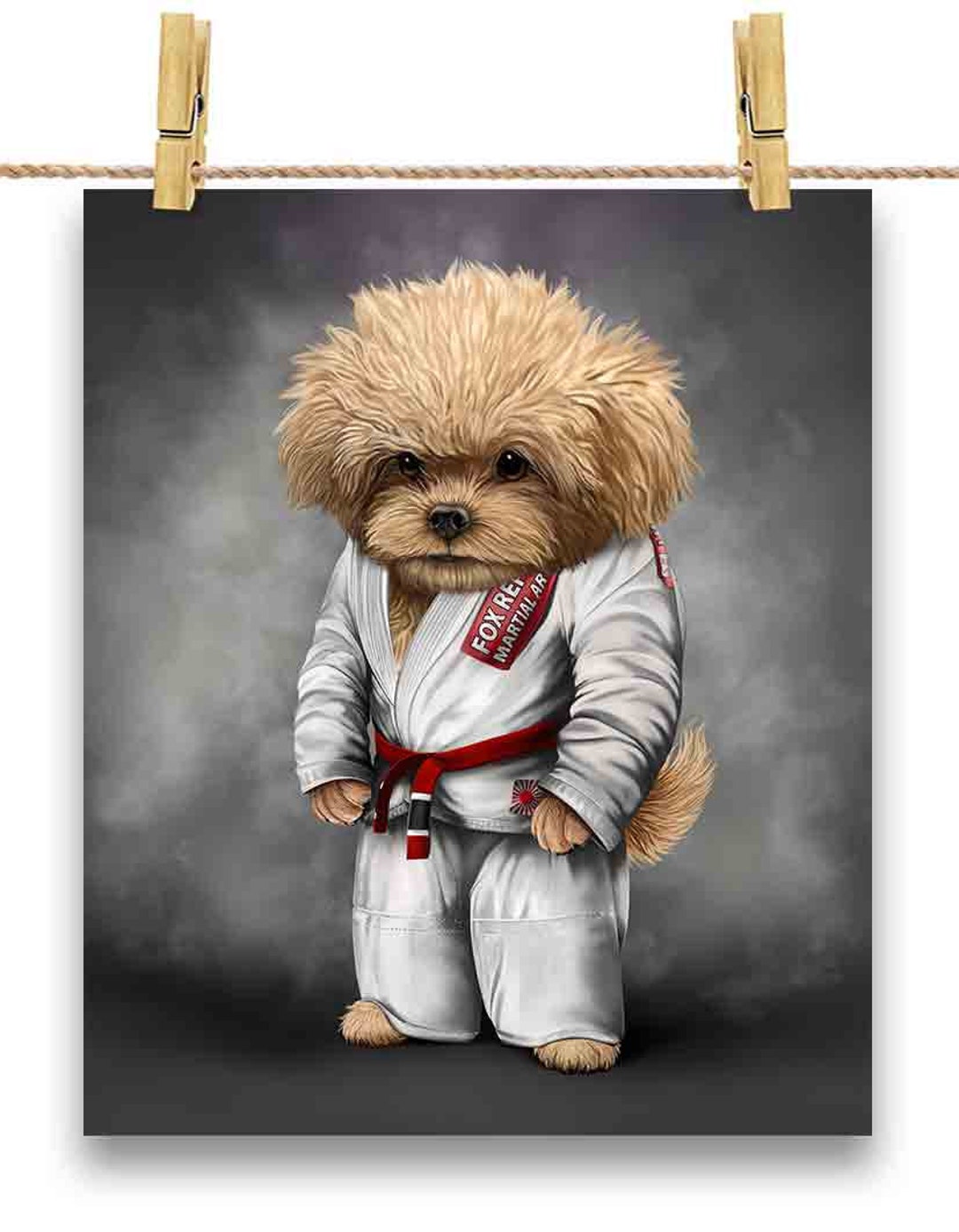 Toy Poodle Dog Martial Artist in White Judogi: Judo & Karate - Poster ...