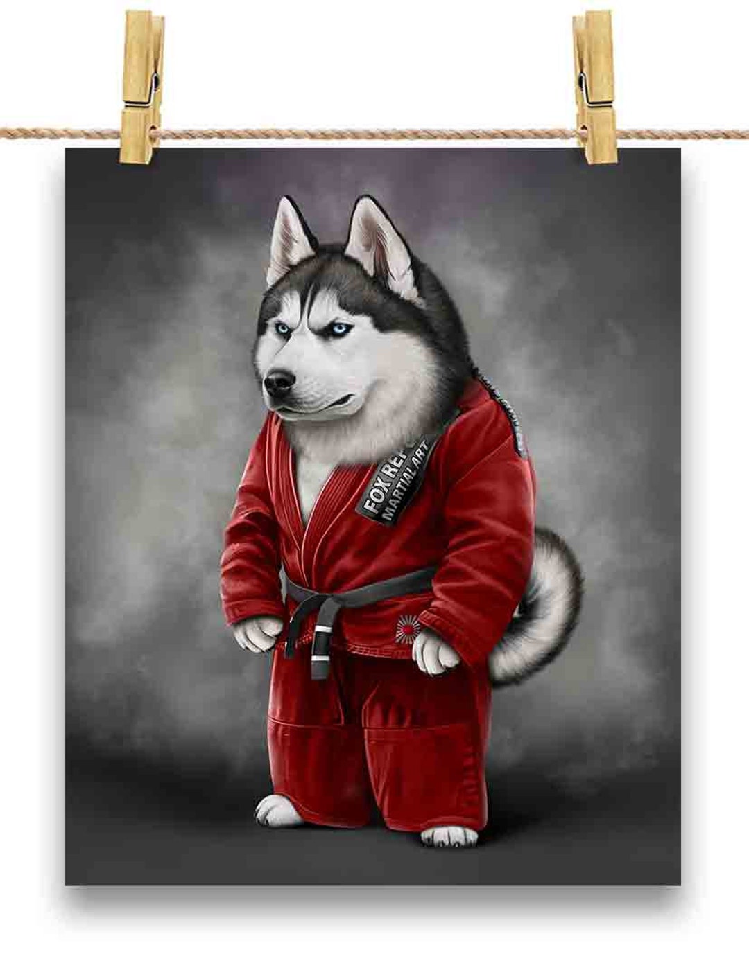 Siberian Husky Dog Martial Artist in Red Judogi: Judo & Karate - Poster ...