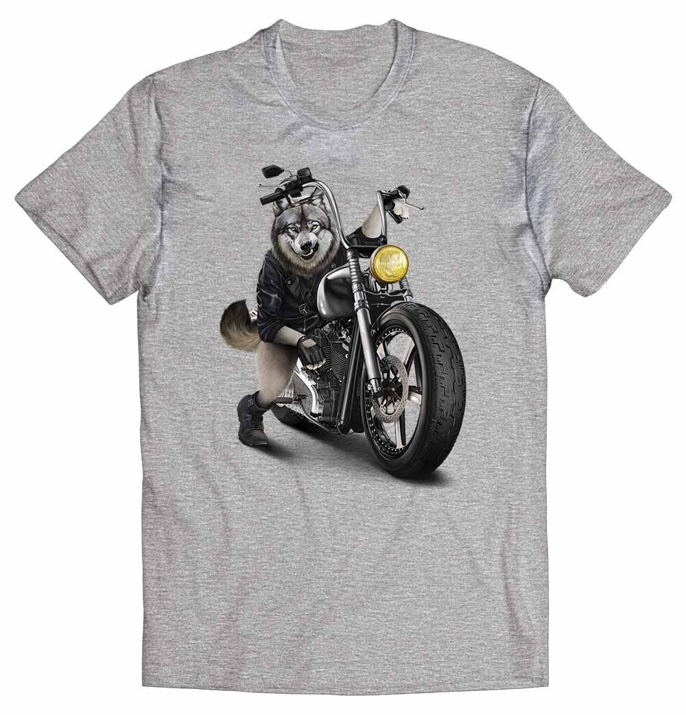 Grey Wolf Riding Chopper Motorcycle Short-sleeve Unisex | Etsy