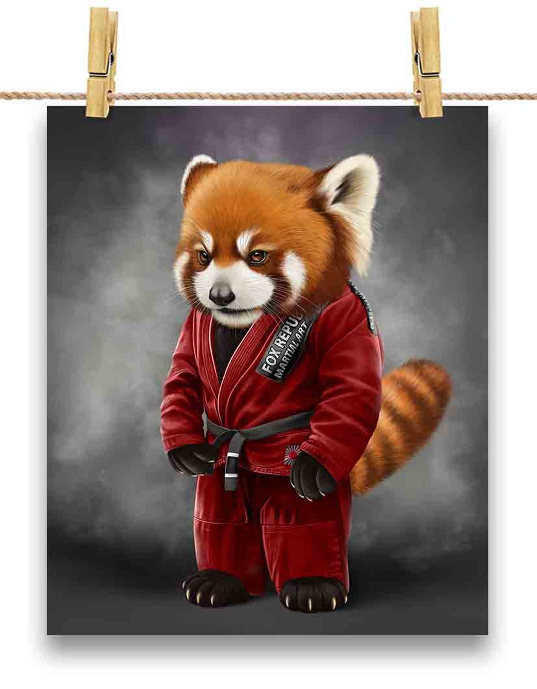 Red Panda Martial Artist in Red Judogi: Judo & Karate - Poster Print ...