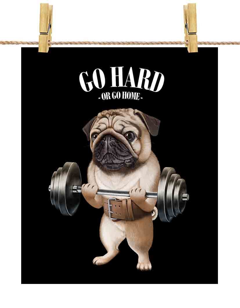 Monster Pug Dog Weightlifting Exercise Fitness Gym Workout - Etsy