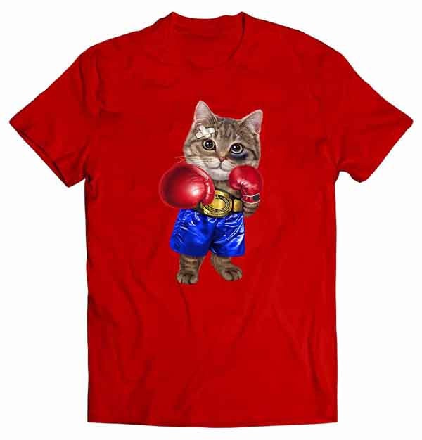 Boxer Tabby Cat as Reigning Boxing Champion Short-sleeve | Etsy