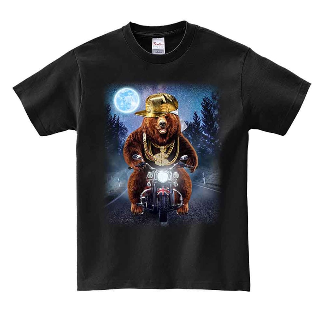 Rapper Grizzly Bear Cruise on Motorcycle Men Women Kids - Etsy